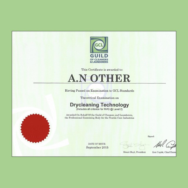 Laundry Technician Certificate - Guild of Cleaners & Launderers
